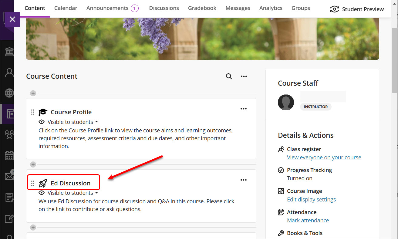 Activate Ed Discussion for your Learn.UQ course (Ultra) - eLearning - University of Queensland